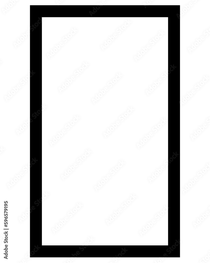 Vertical rectangle outline shape icon Stock Illustration | Adobe Stock