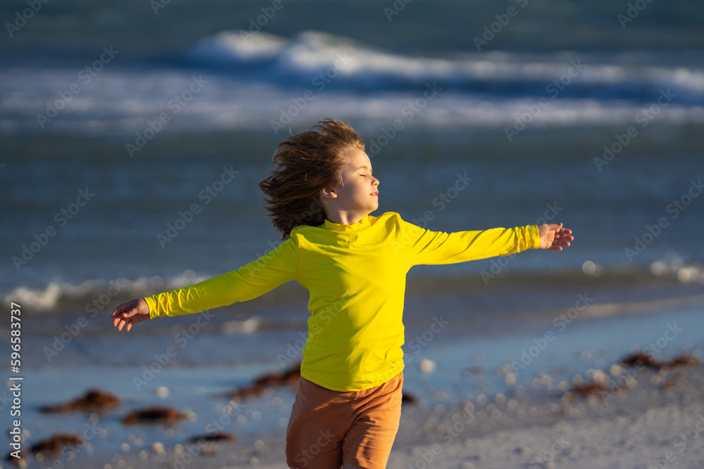 Excited Boy Running