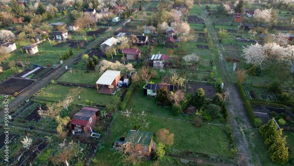 Video Stock Drone footage of residential gardens in the city. Garden ...