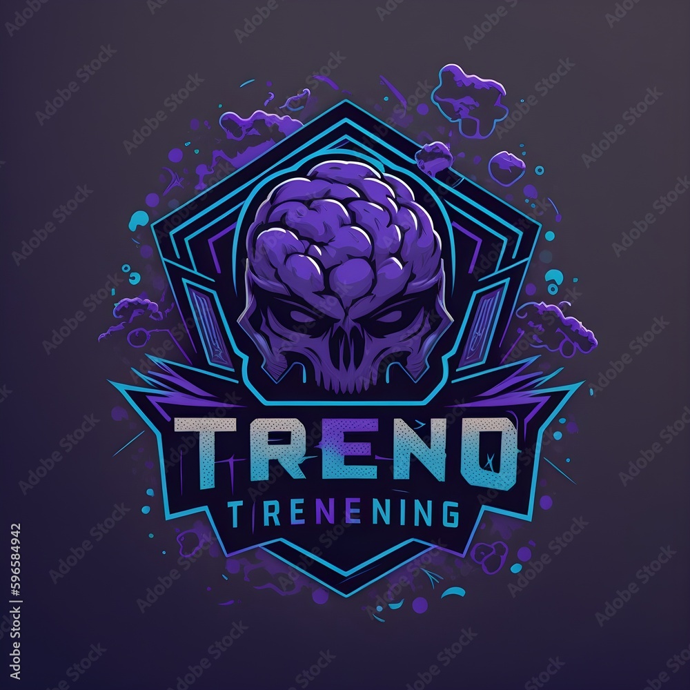 simple flat design logo for Trent Gaming twitch logo purple and blue ...