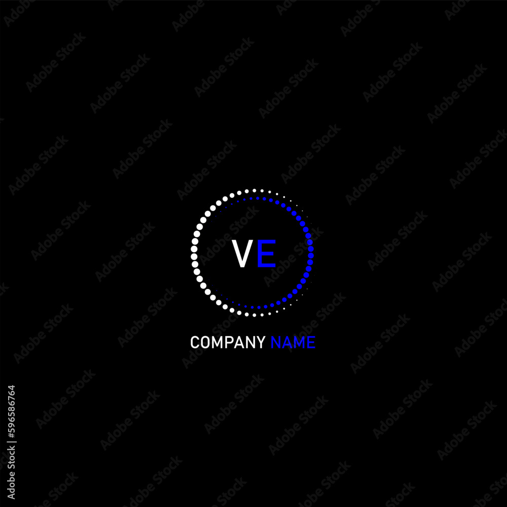 Ellipse/Round shape VE letter logo design Stock Vector | Adobe Stock