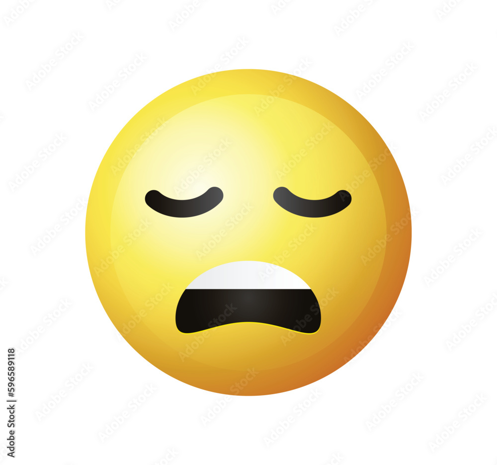 High quality emoticon on white background. Pensive, remorseful face ...
