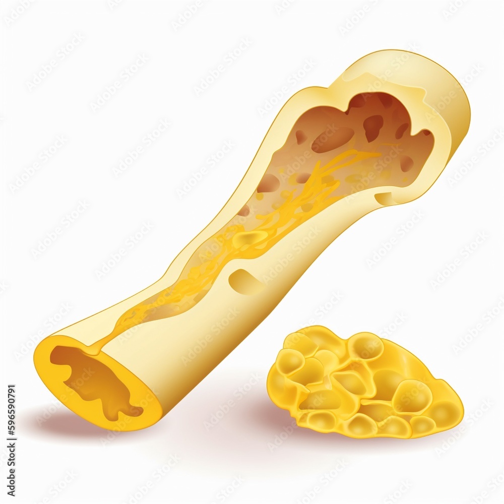 Cartoon yellow bone marrow with adipocytes Stock Illustration | Adobe Stock