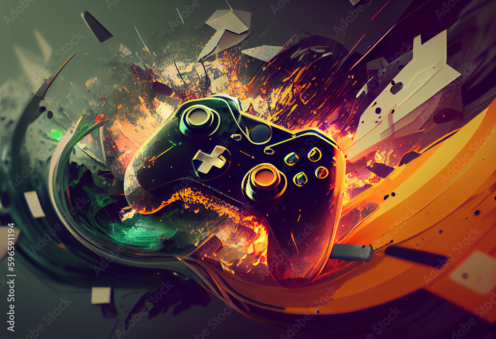 Abstract gaming joystick background, Stock Illustration | Adobe Stock