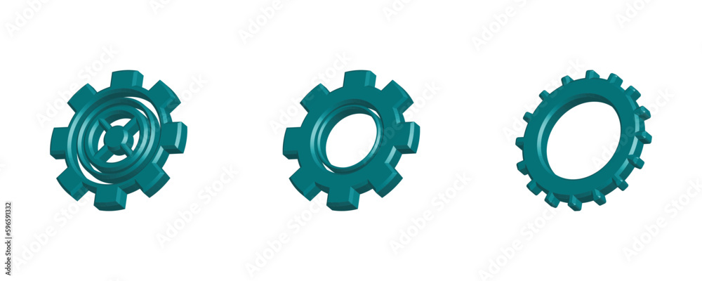 Gears Icon 3d