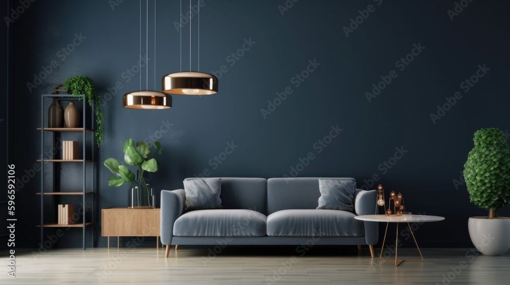 Modern Living Room. Stylish Interior Design Background. Generative AI ...