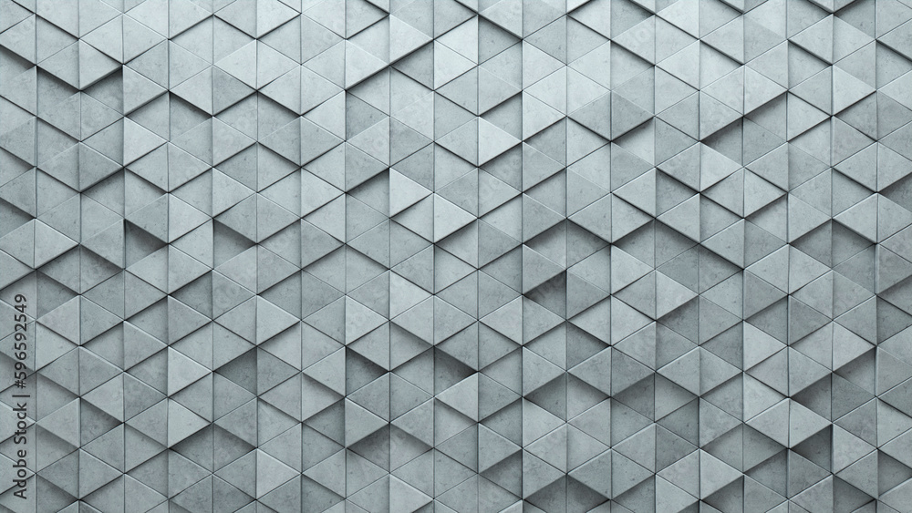 Polished Tiles arranged to create a 3D wall. Concrete, Futuristic ...