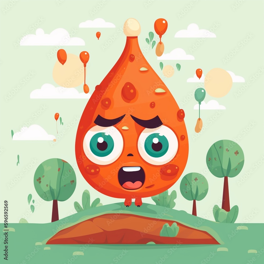 Cartoon pituitary gland with hormones Stock Illustration | Adobe Stock