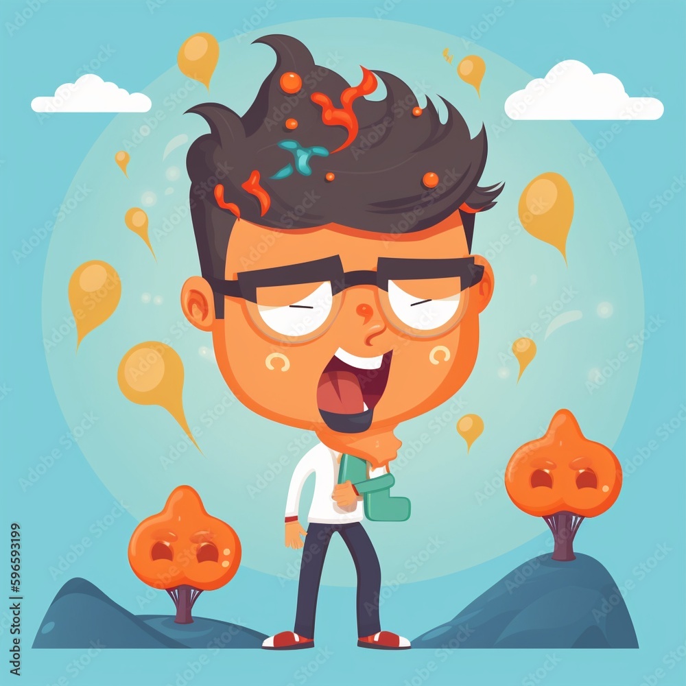 Cartoon pituitary gland with hormones Stock Illustration | Adobe Stock
