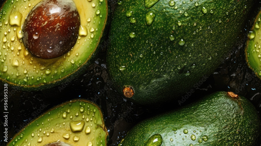 Seamless wallpaper background of Avocado. Photorealistic texture tile ...
