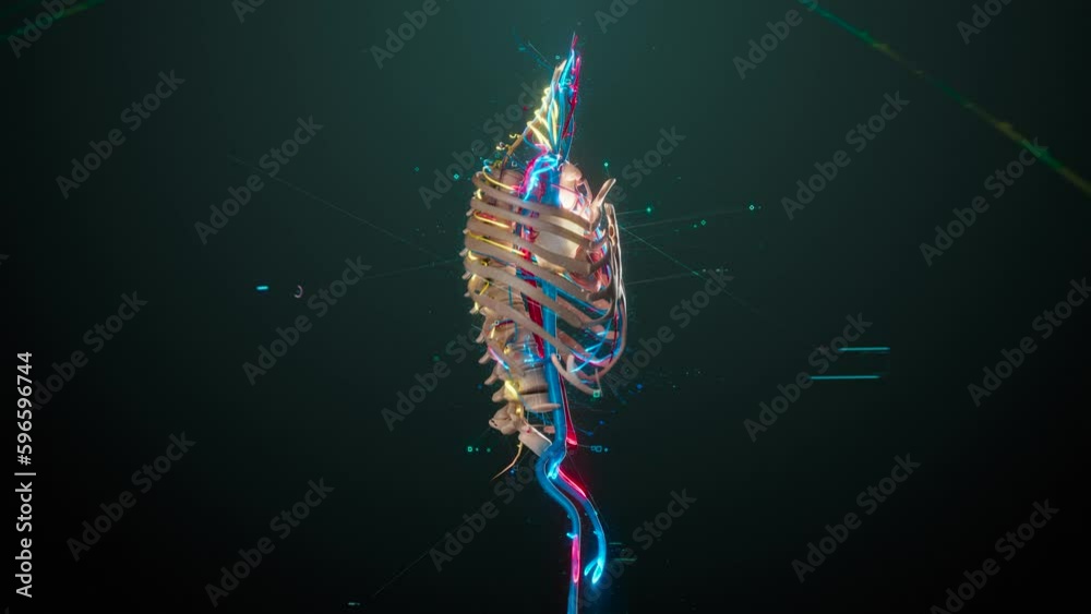 Human anatomy in augmented reality. Model displays whole structure and ...