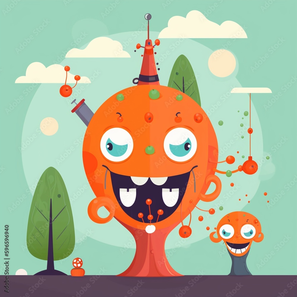 Cartoon pituitary gland with hormones Stock Illustration | Adobe Stock