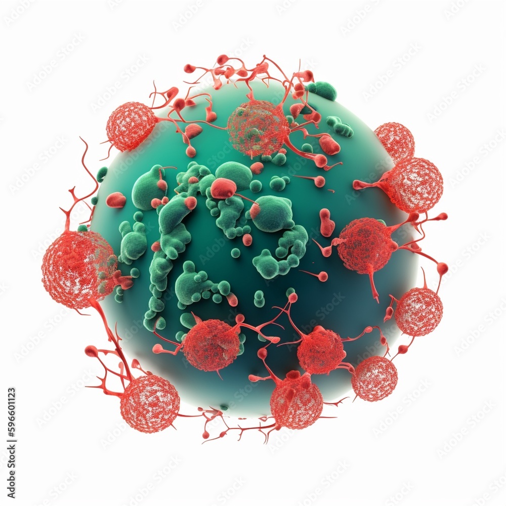 Cartoon lymph node with lymphocytes Stock Illustration | Adobe Stock