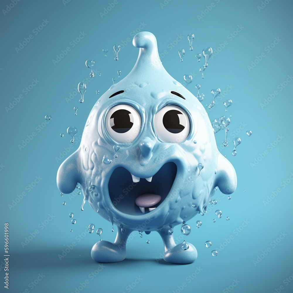 Cartoon sweat gland with sweat droplets Stock Illustration | Adobe Stock