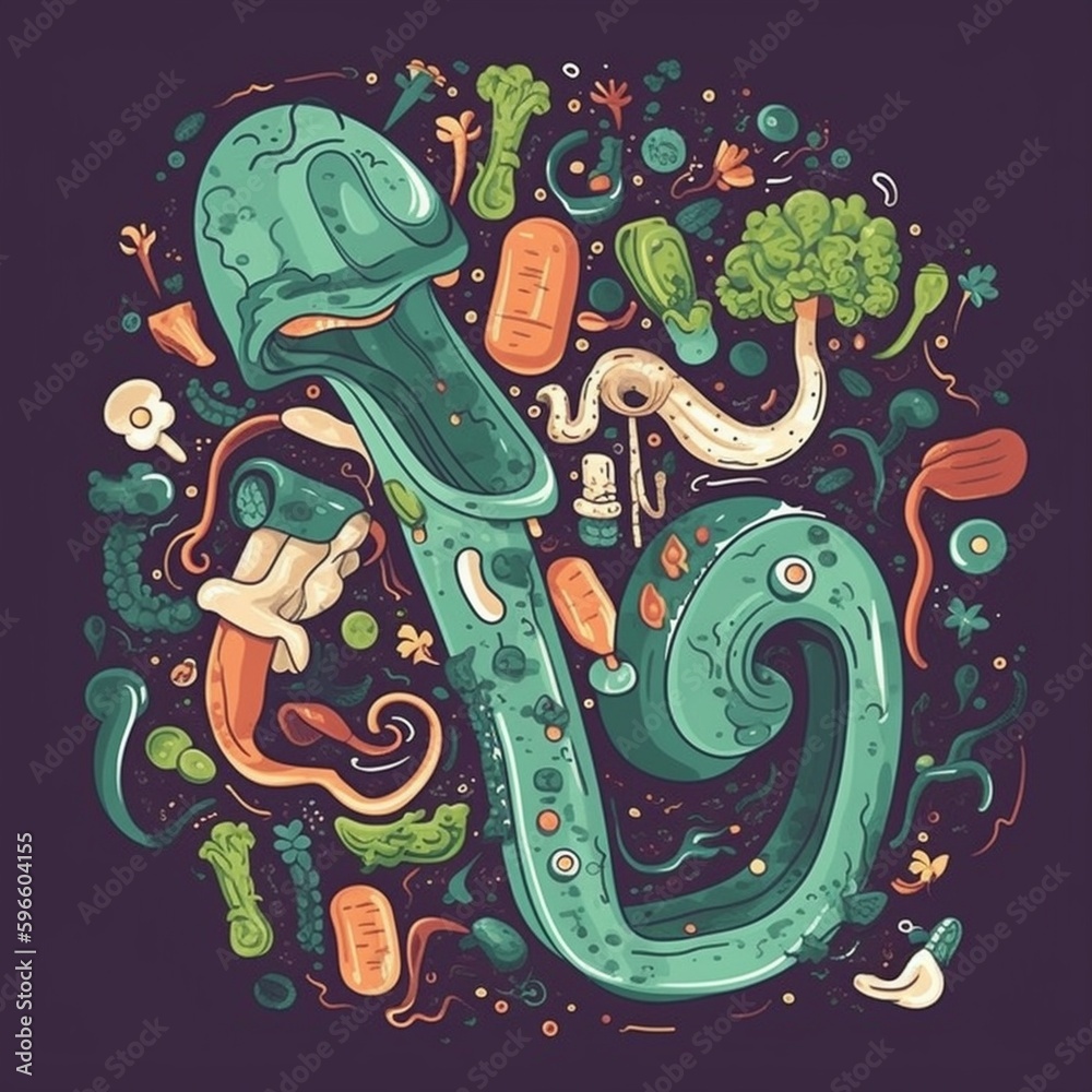 Cartoon duodenum Stock Illustration | Adobe Stock