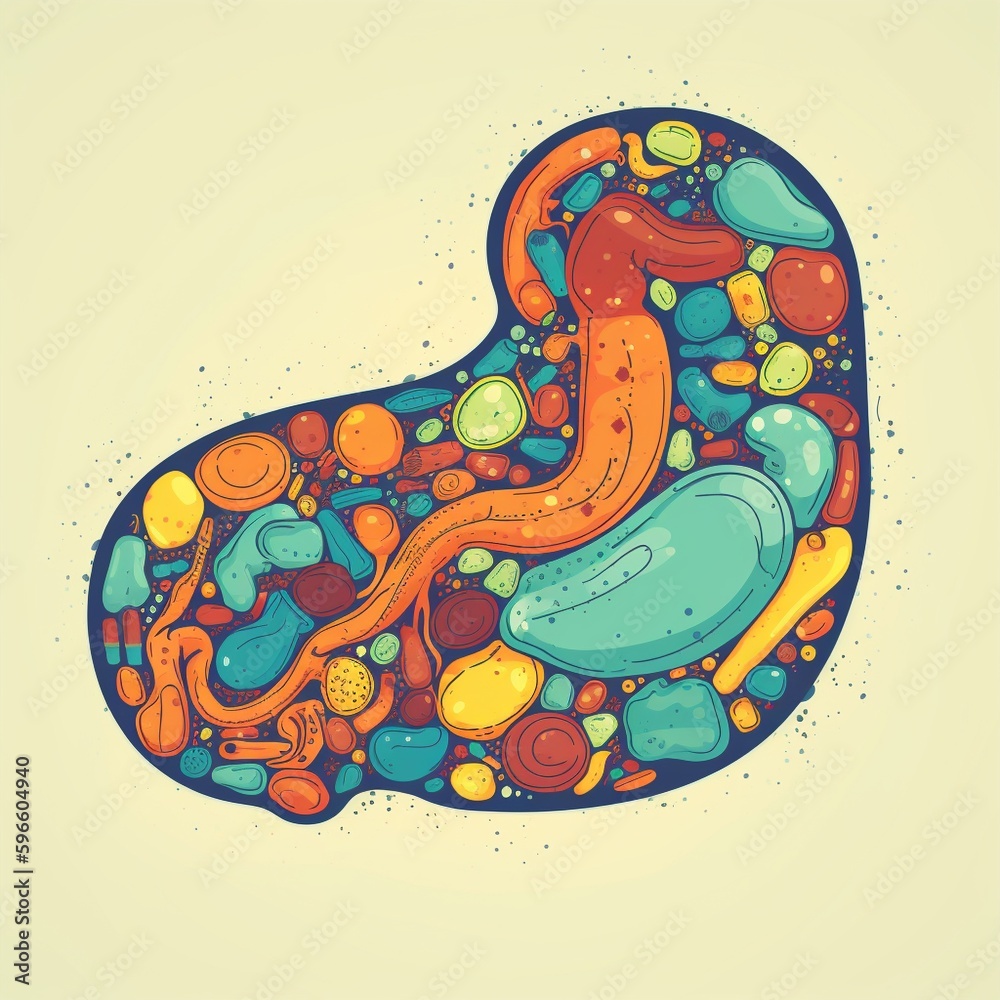 Cartoon pancreas with islets of Langerhans Stock Illustration | Adobe Stock