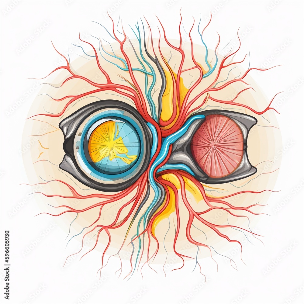 Cartoon optic nerve with retina Stock Illustration | Adobe Stock