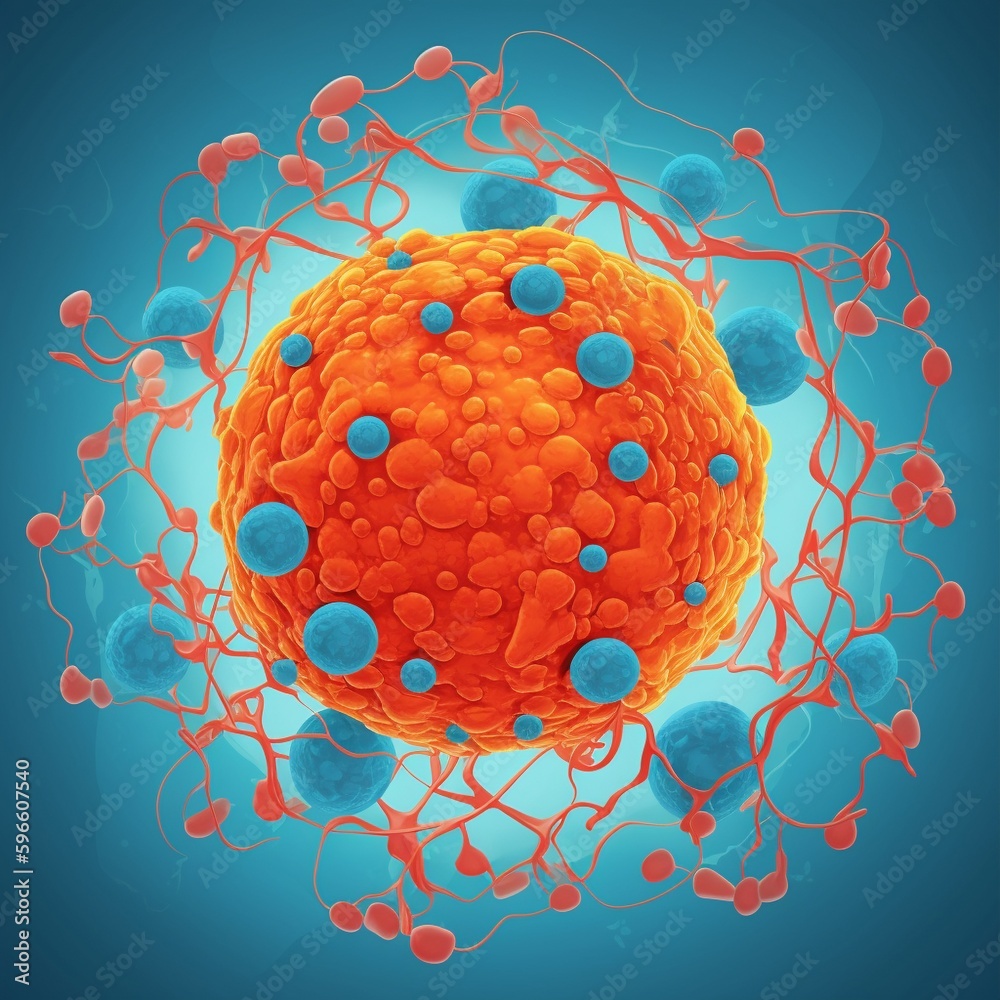 Cartoon lymph node with lymphocytes Stock Illustration | Adobe Stock