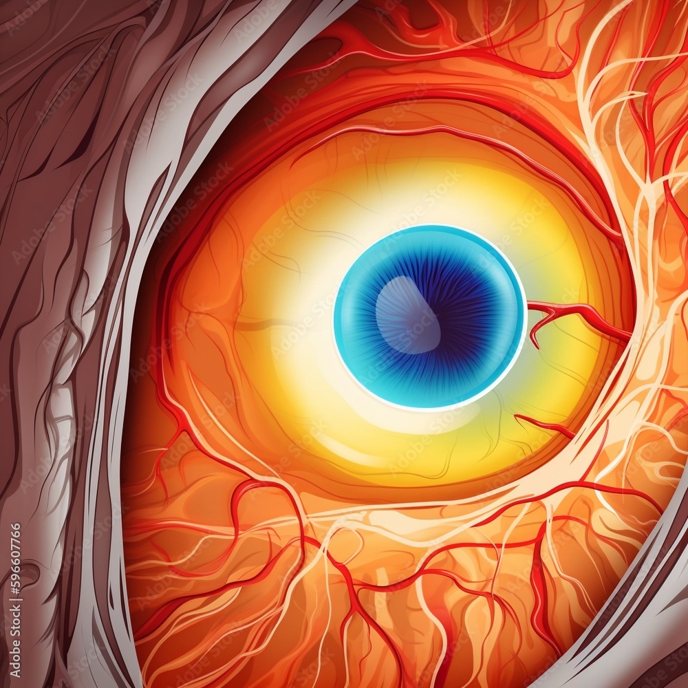 Cartoon optic nerve with retina Stock Illustration | Adobe Stock