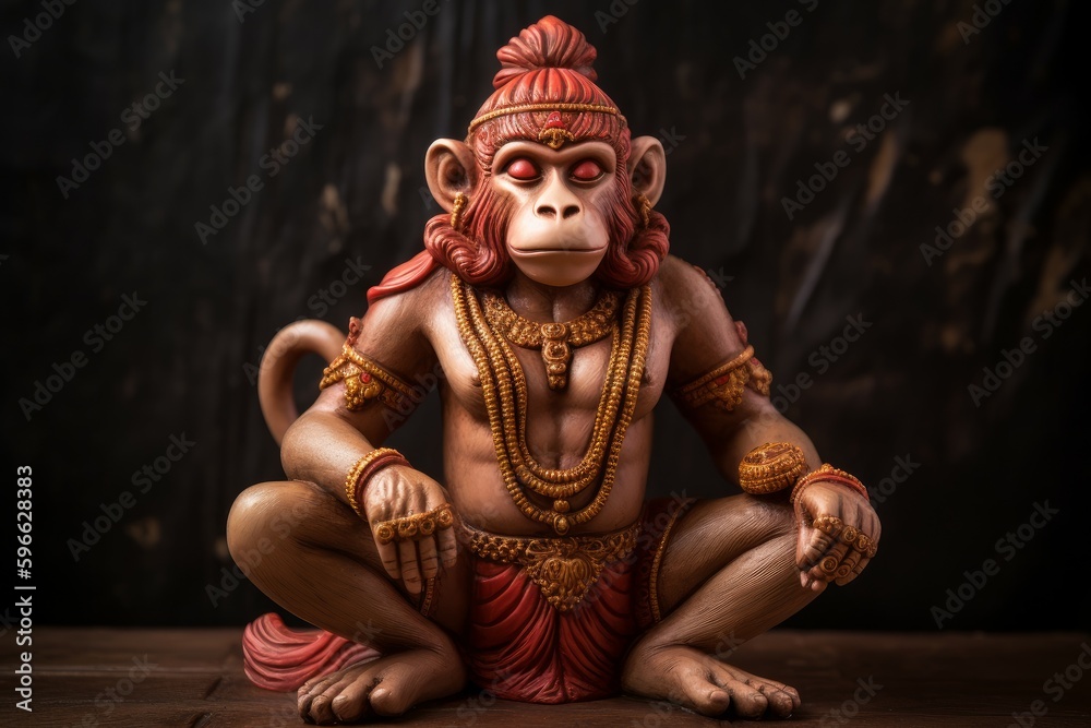 Hanuman monkey god statue. Generate Ai Stock Illustration | Adobe Stock