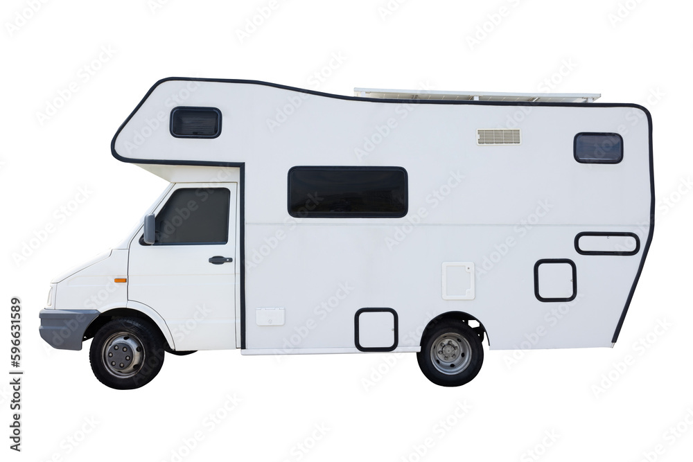 Caravan isolated over white background with clipping path. Full Depth ...