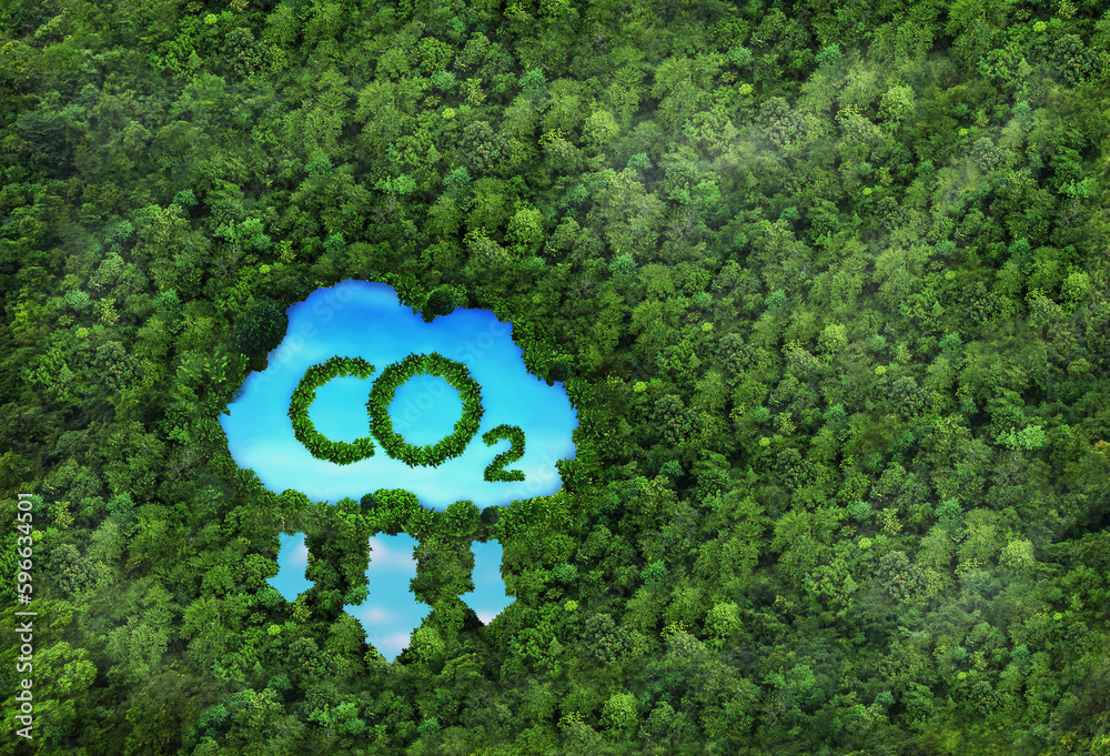 Concept depicting the issue of carbon dioxide emissions and its impact ...