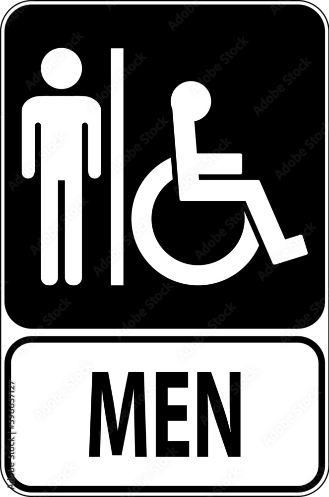 Men Bathroom Sign Vector