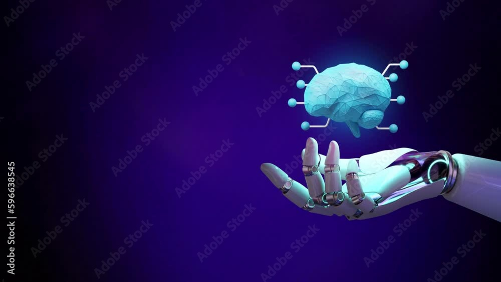 Video Stock AI Artificial intelligence digital brain animation. Neural Network. Big Data Deep ...