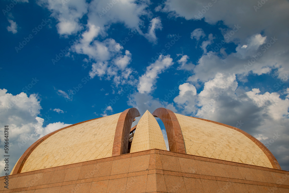 Stunning cloudy back View of Pakistan Monument at the heart of ...