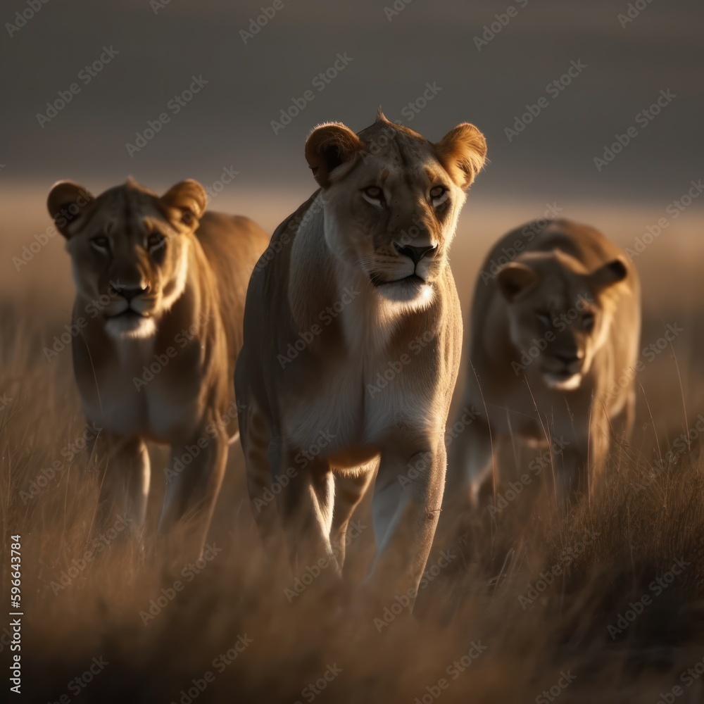 Lion in Jungle Serengeti Africa King of the Jungle Lions Cubs Lion ...