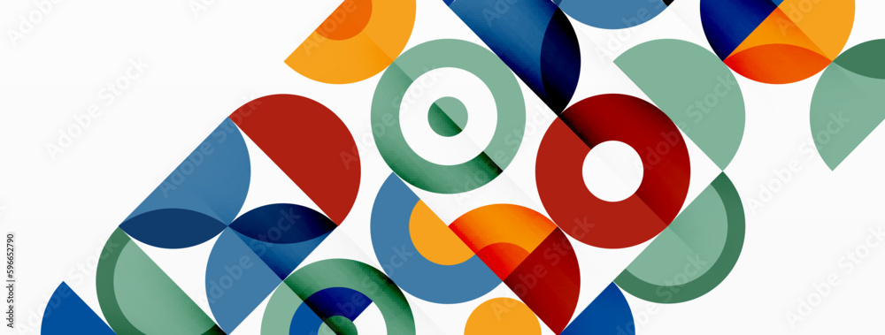 Colorful circle abstract background. Template for wallpaper, banner ...