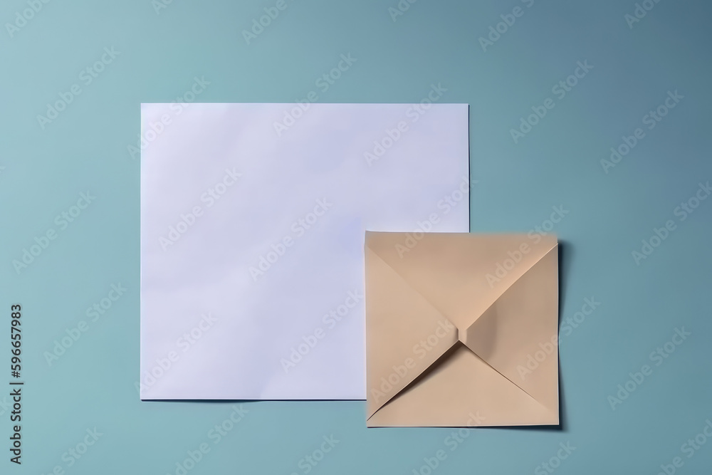 Paper template. A square paper mockup in realistic shades with an ...