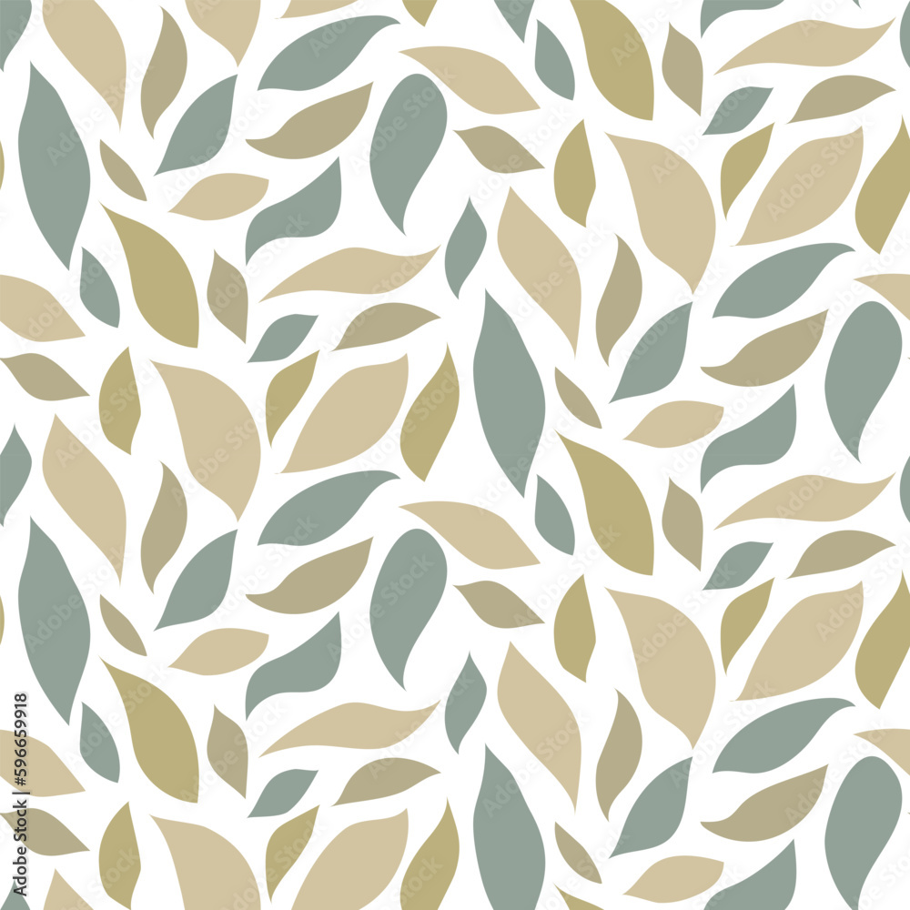 Seamless pattern of colored leaves on a white background. Abstract ...