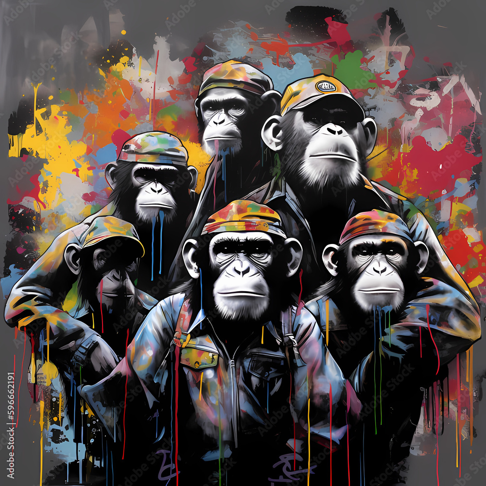 : Monkey, Banksy, illustration, art, leadership, satire, commentary ...
