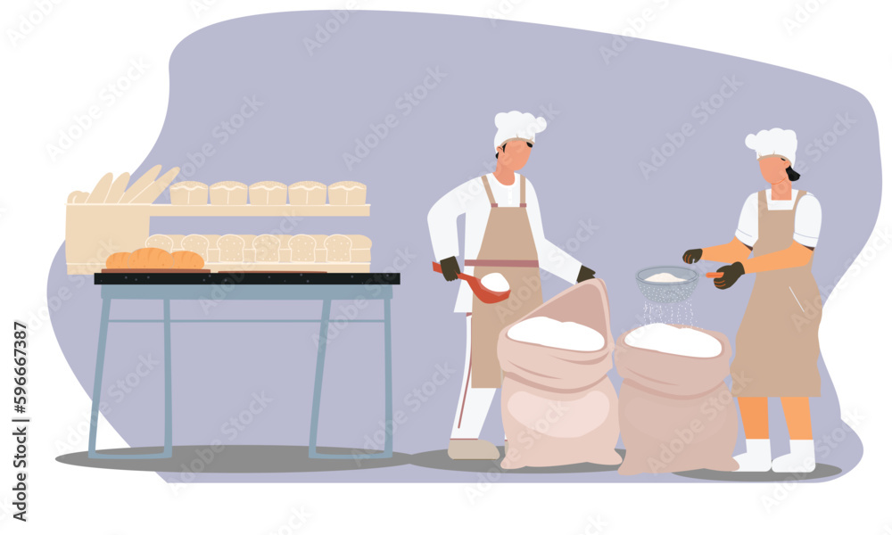 Flour purifying with colander, flour filter, strainer for separating ...