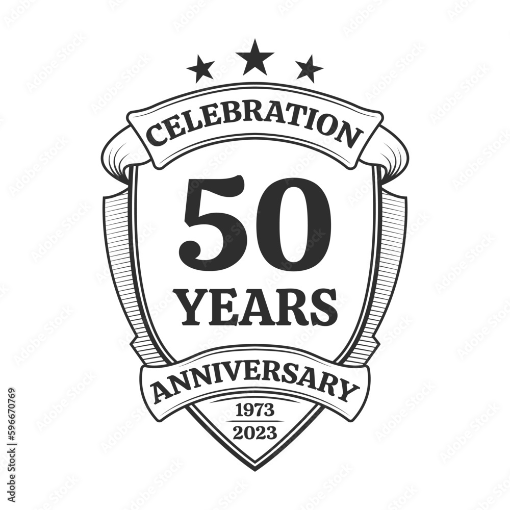 50 years anniversary icon or logo. 50th yubilee celebration, business ...
