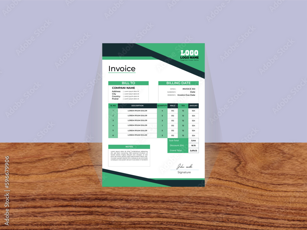 Invoices templates. Price receipt, payment agreement and invoice bill ...