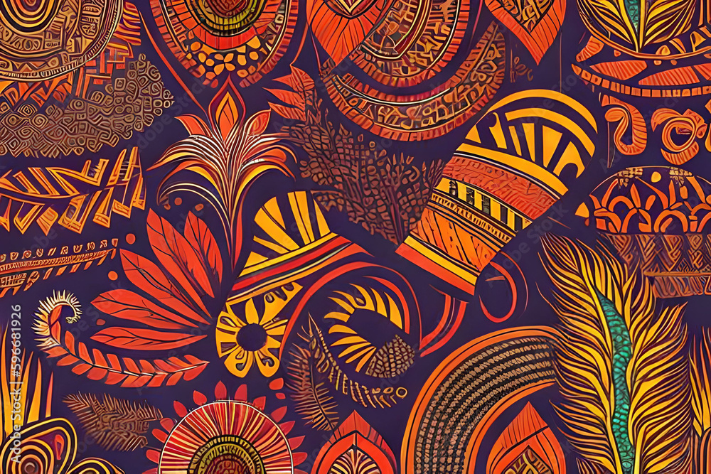 An image of a collection of African-inspired patterns and textures ...