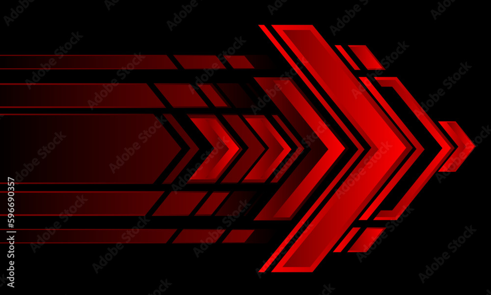 Abstract red arrow direction geometric design modern futuristic technology background vector ...