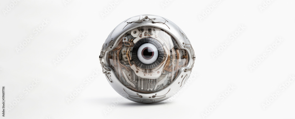 Perfect symbol of future technology, a stylized robotic eye with ...