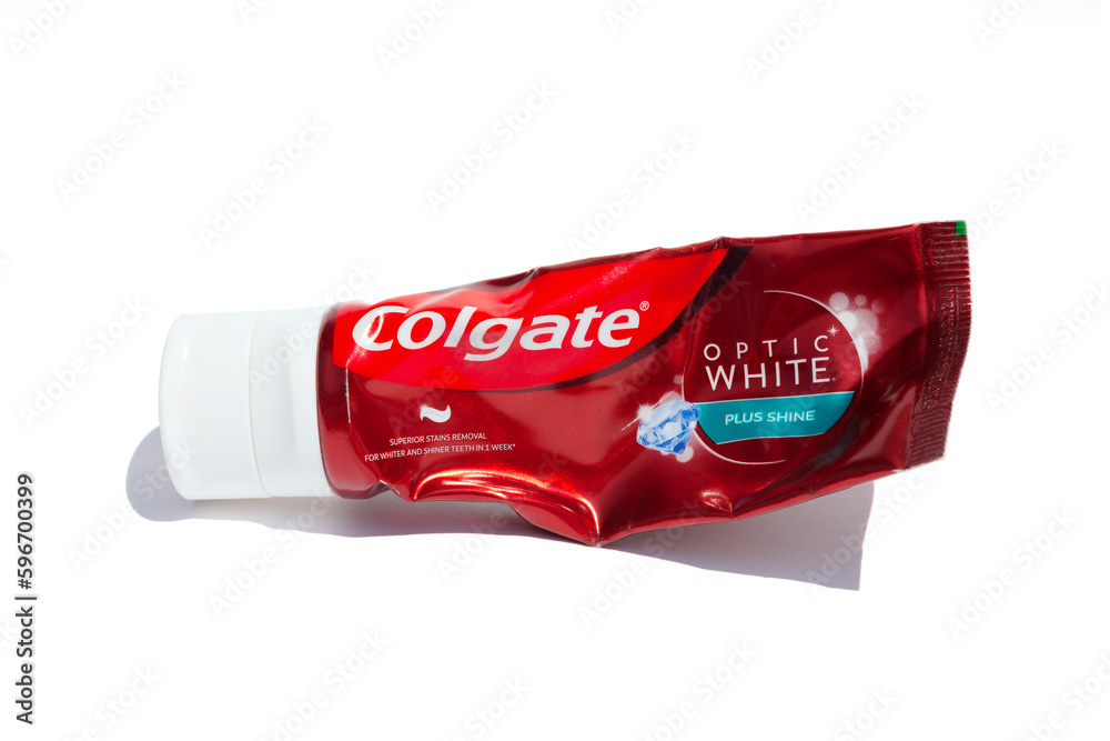 Ho Chi Minh City, Vietnam - April 25, 2023: Used crumpled toothpaste ...