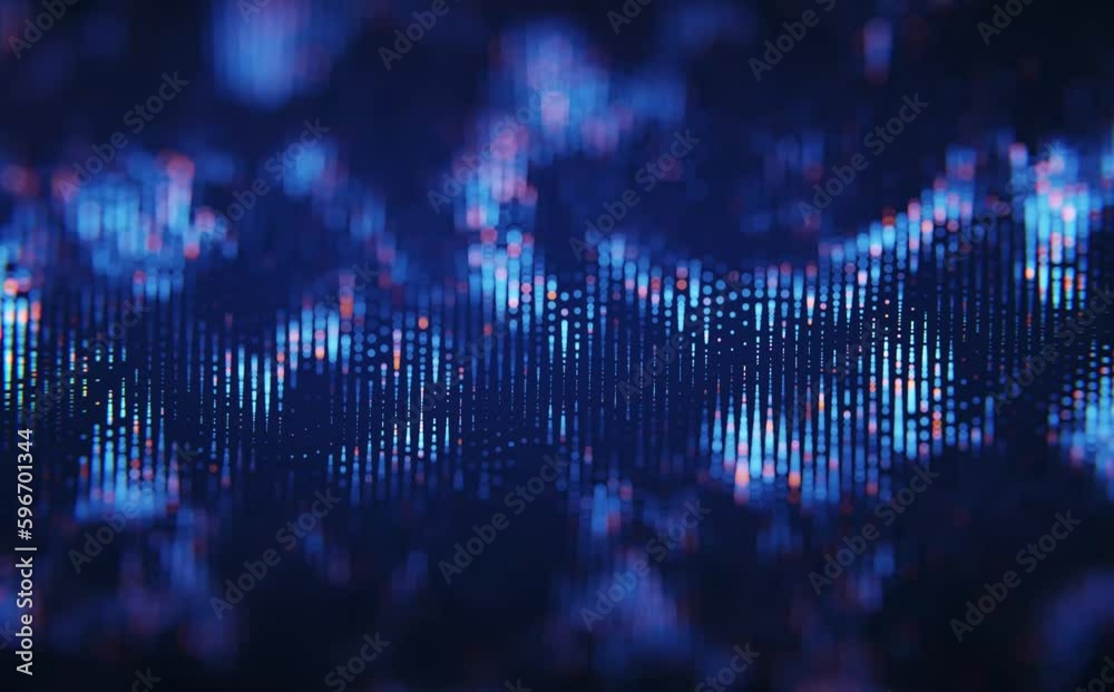 Abstract digital blue particle wave and lights background ,Animation ...