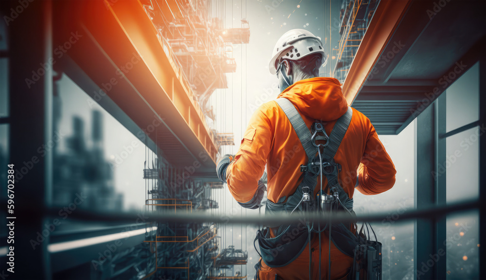 construction engineer worker at heights,architecture sci-fi ...