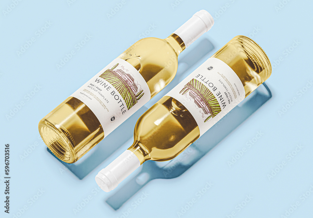 White Wine Label Mockup Stock Template | Adobe Stock