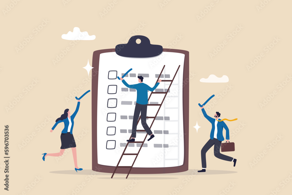 Finishing todo list, work checklist or accomplishment, project ...