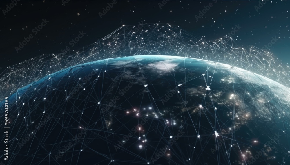 Dynamic 3D Tech Globe Illustrating Global Connectivity. Contemporary ...