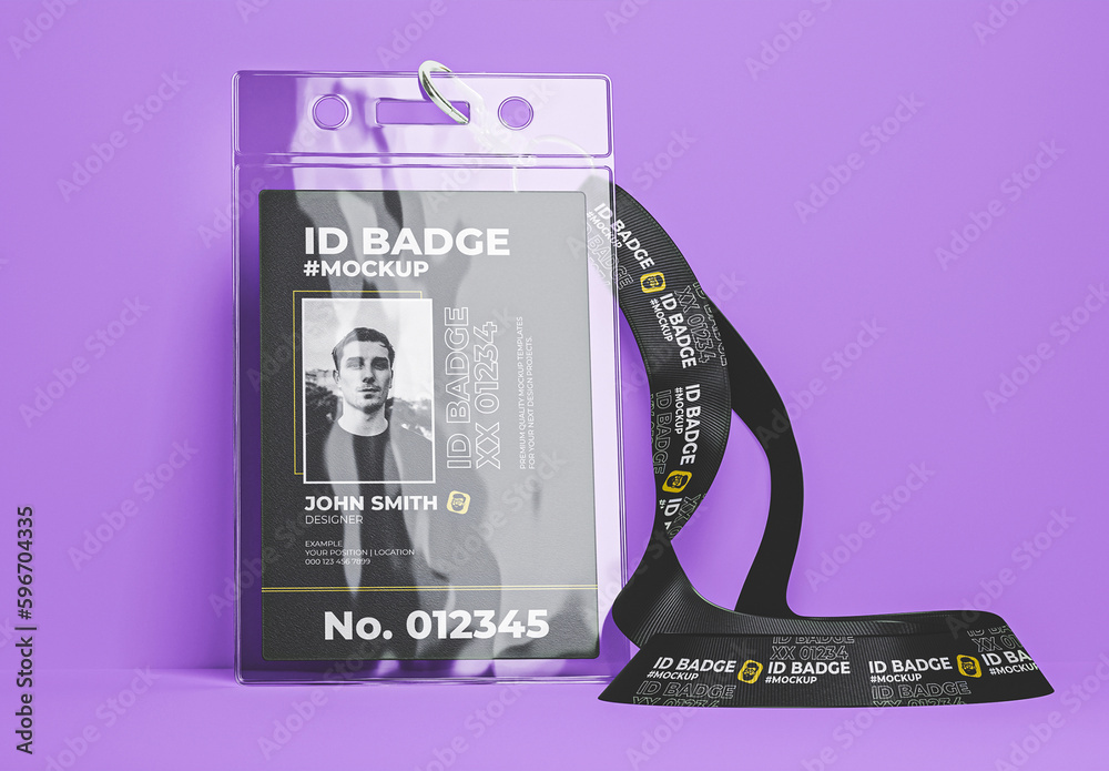 Entry Badge Card Holder Mockup Stock Template | Adobe Stock