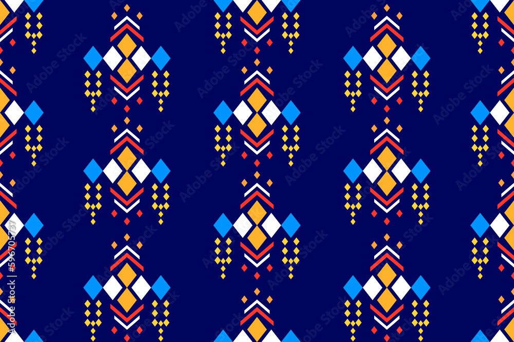 Geometric Native American damask tribal ethnic seamless pattern ...
