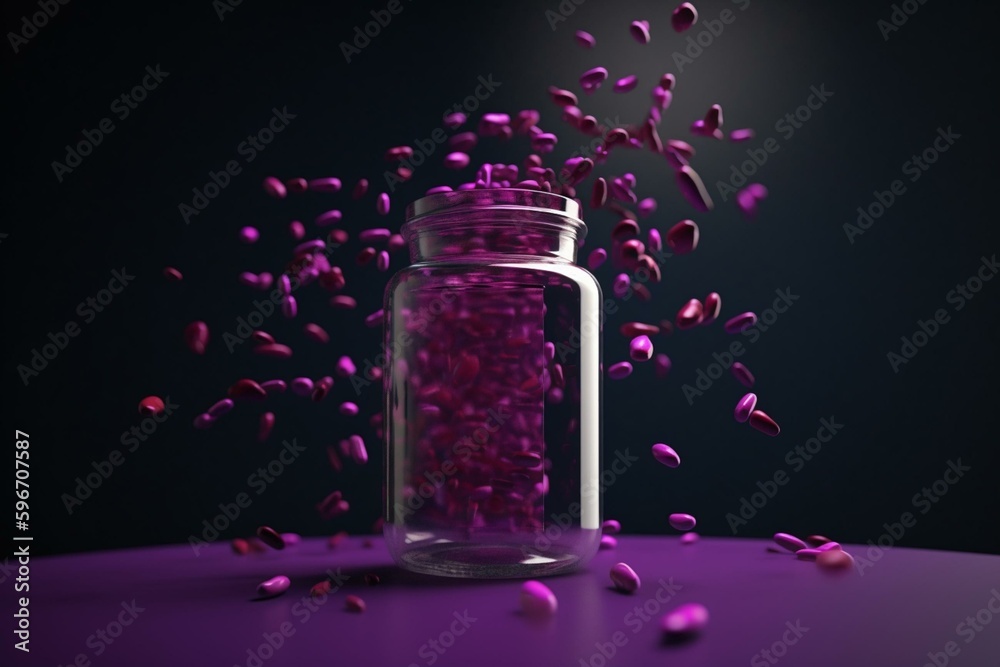 Purple 3D wallpaper with floating particles, inspired by pharmaceutical ...