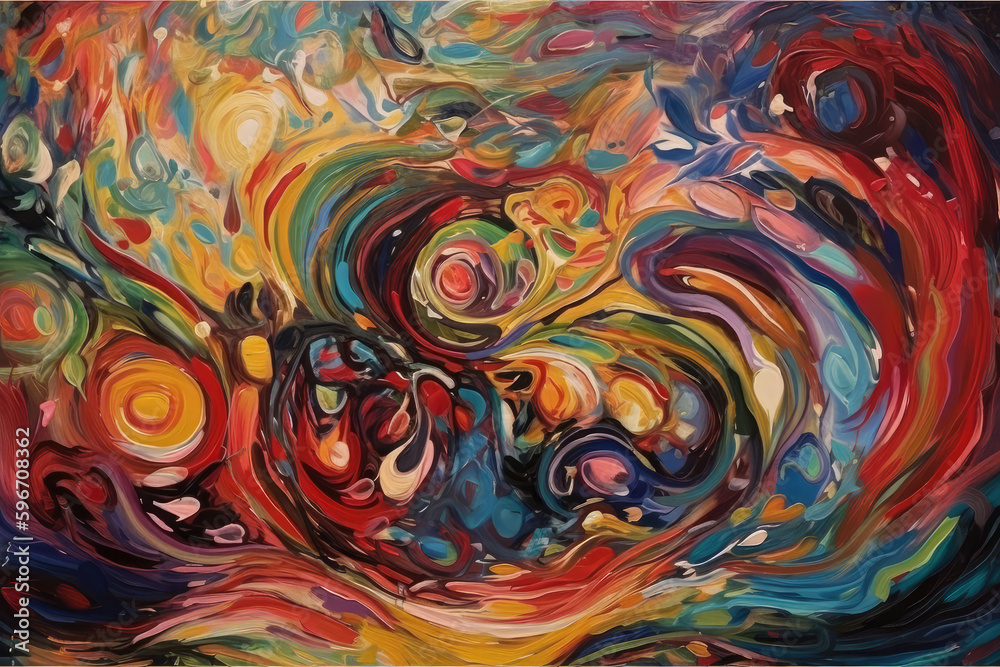 Abstract Figurative Artwork. Colorful Brush Strokes. Generative AI ...